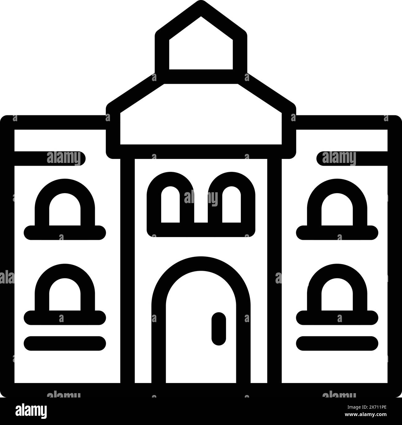 Belgian gothic architecture style icon outline vector. Historical ...