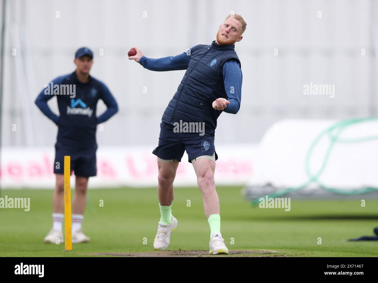 Durham's Ben Stokes warms up before day one of the Vitality County ...