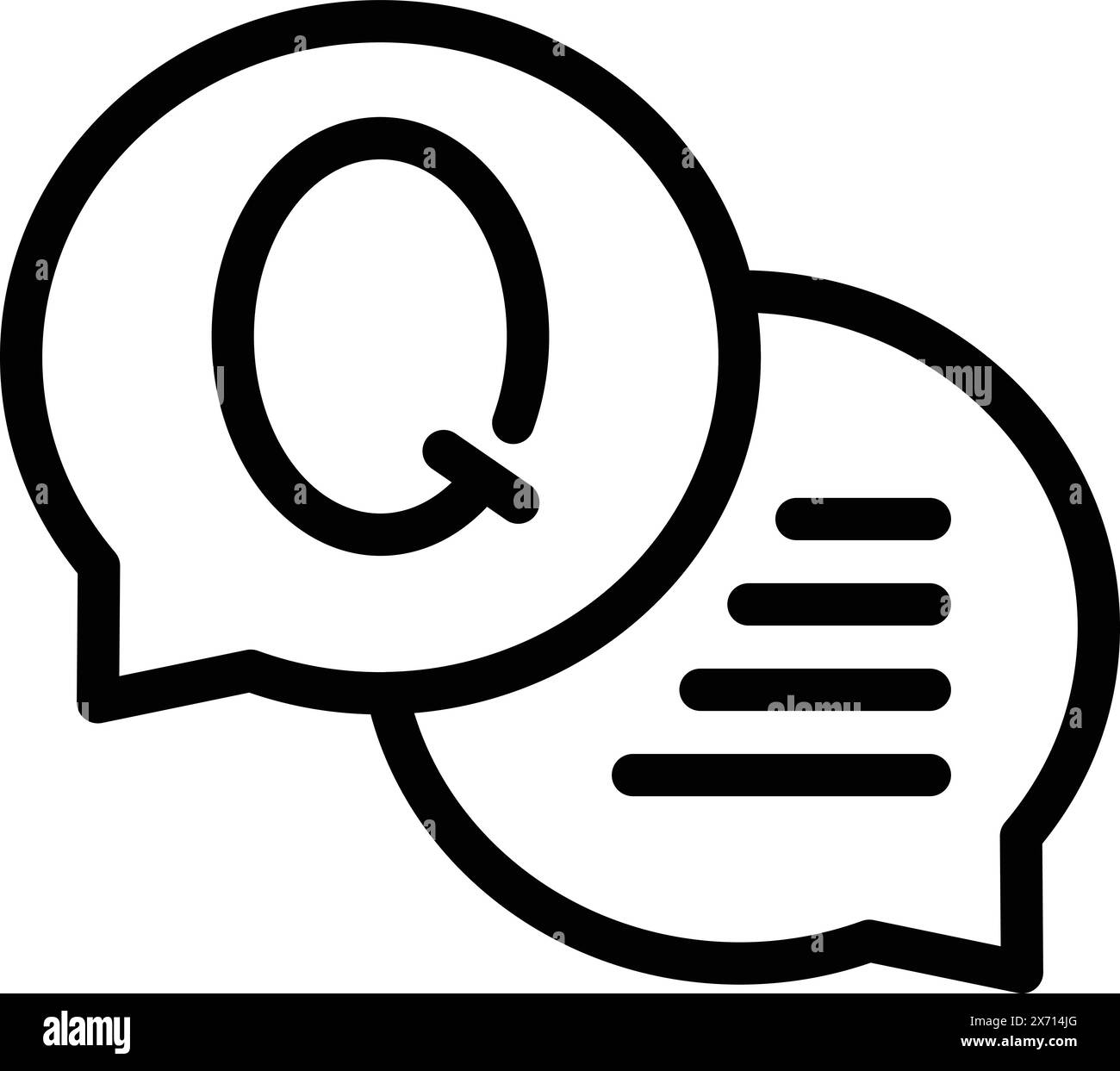 Common support questions icon outline vector. FAQ portal. Digital ...