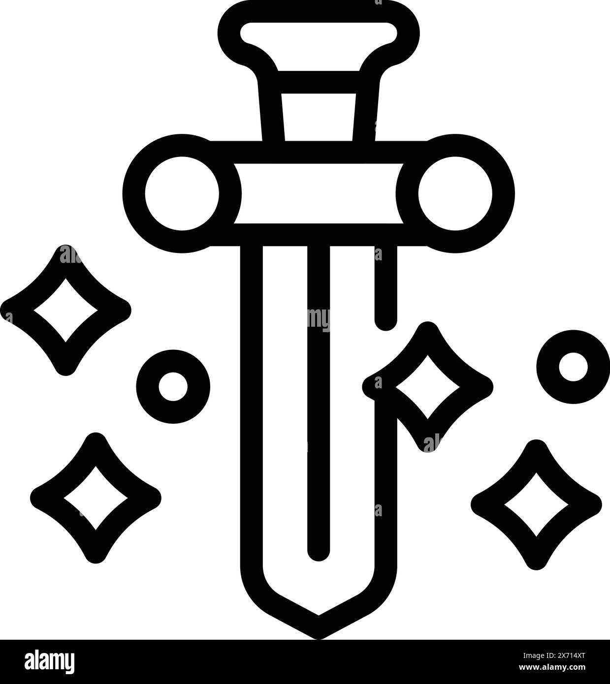 Viking sword icon outline vector. History Iceland weapon. Old fighting ...