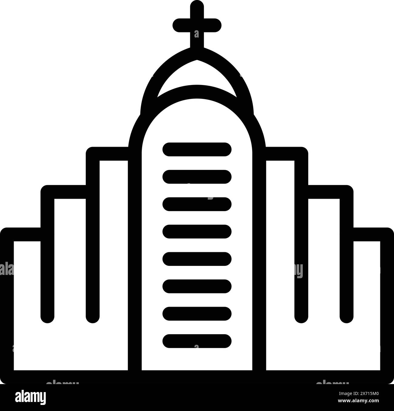 Iceland church icon outline vector. Nordic cathedral building ...