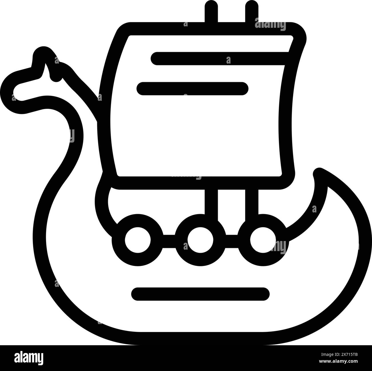 Viking ship icon outline vector. Iceland historical symbol. Sea old ...