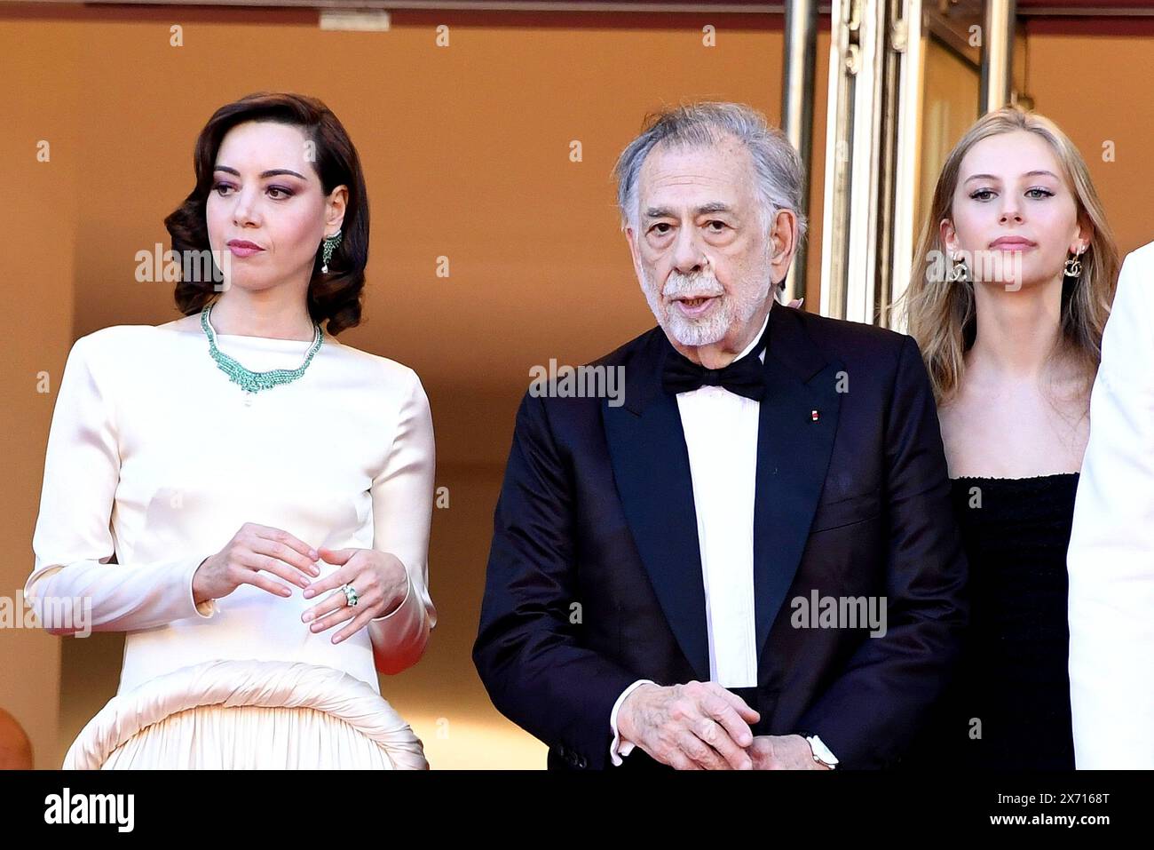 Aubrey Plaza, Francis Ford Coppola und Romy Croquet Mars bei der „Megalopolis“ Film Premiere am ...