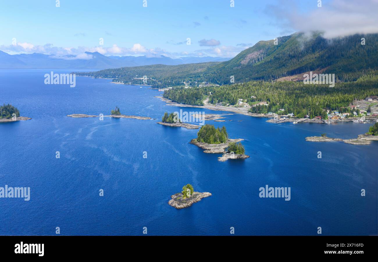 Aerial views of small islands at Misty Fjords National Monument. Alaska ...