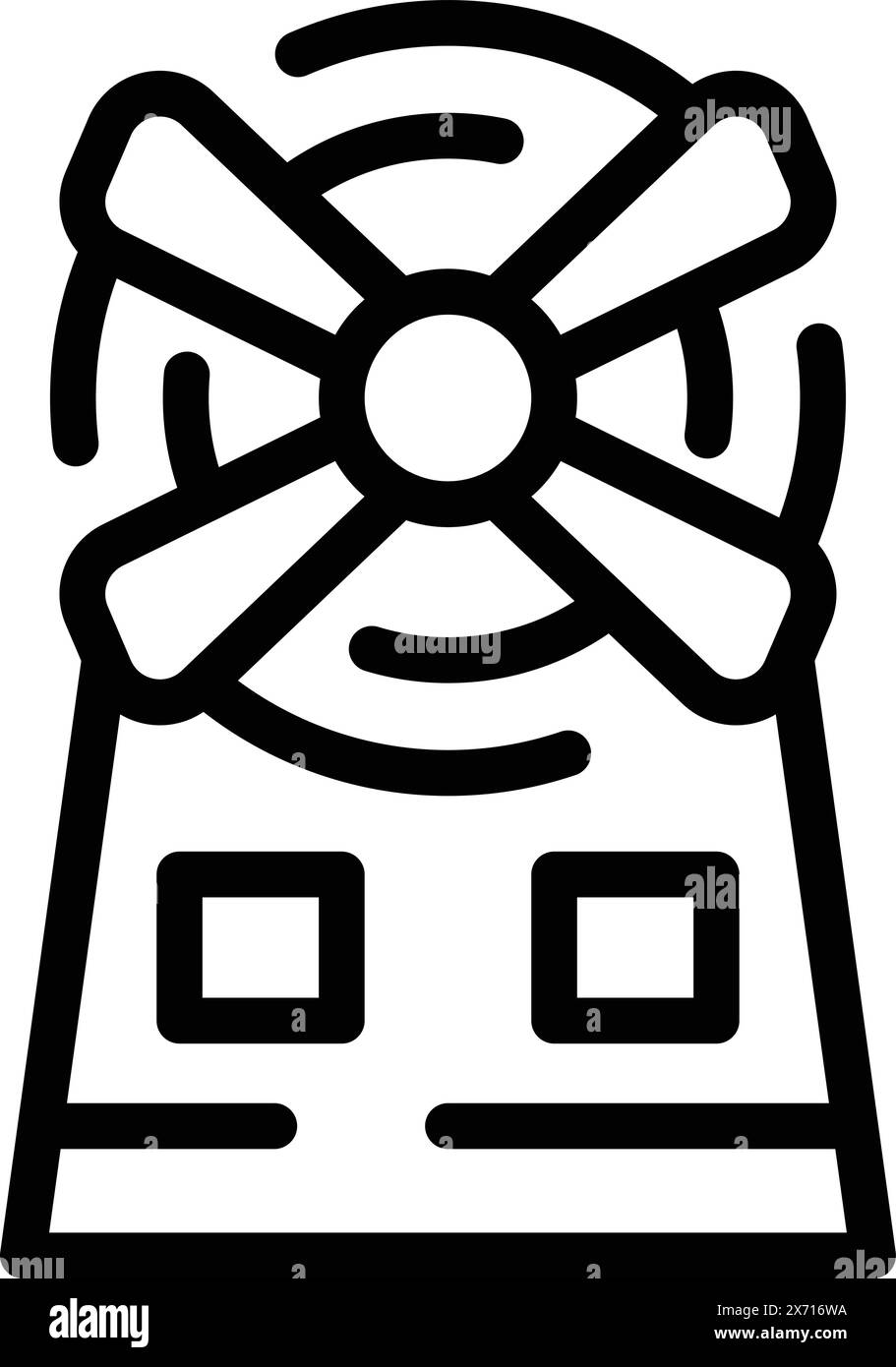 Iceland windmill icon outline vector. Rural infrastructure. Old ...