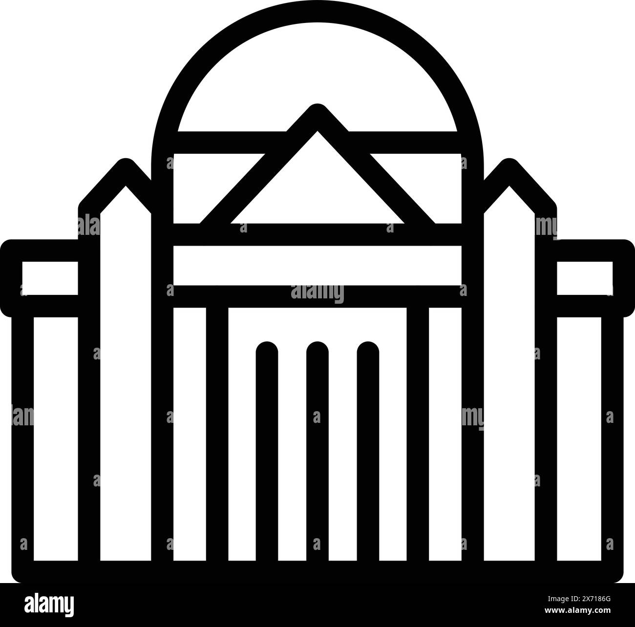 Kazan Cathedral icon outline vector. Saint Petersburg religious ...