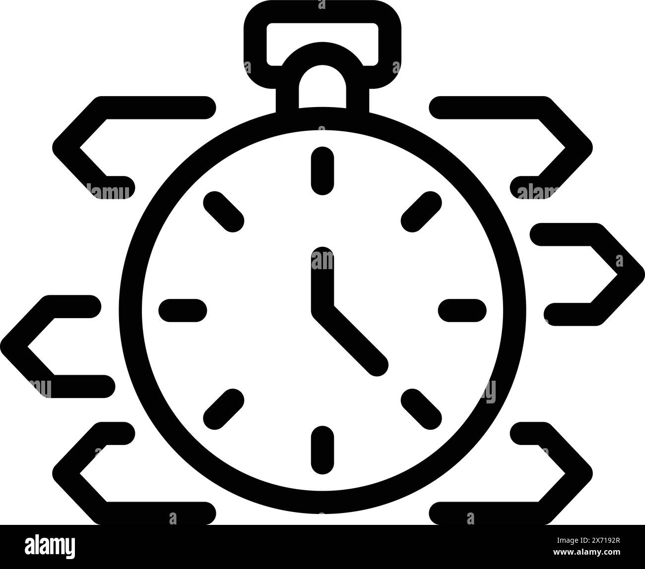 Minimalist black and white simplified stopwatch icon design for modern ...