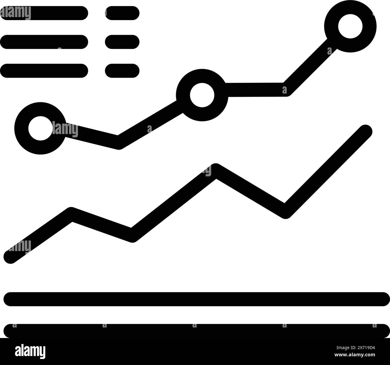 Simple black and white abstract growth chart icon with line graph and ...