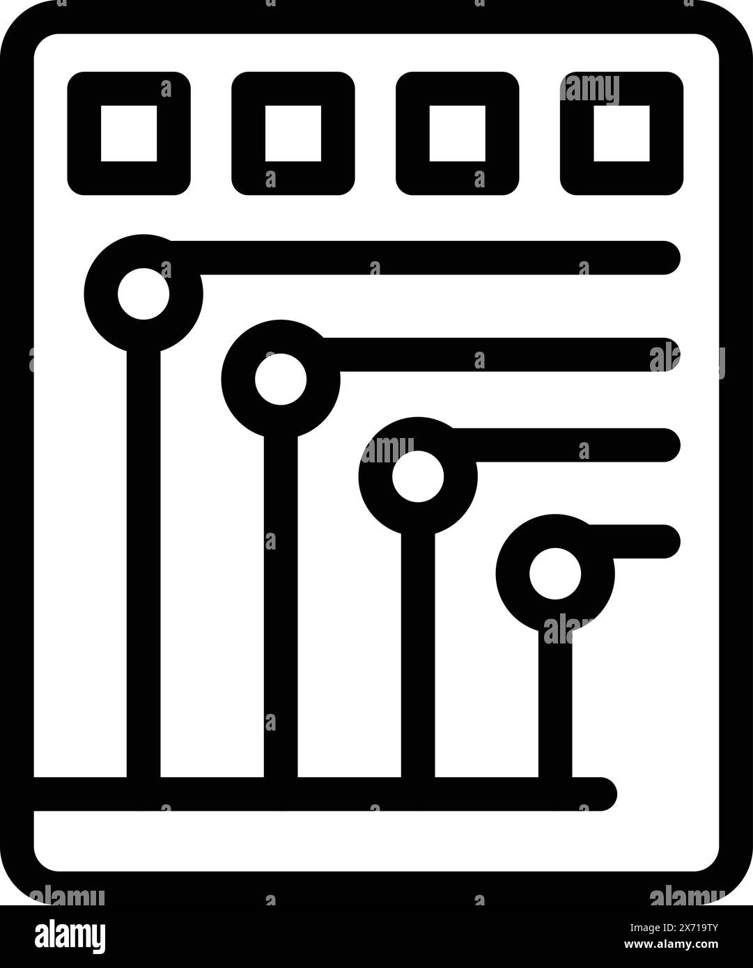 Vector illustration of an abstract circuit board icon with black and ...