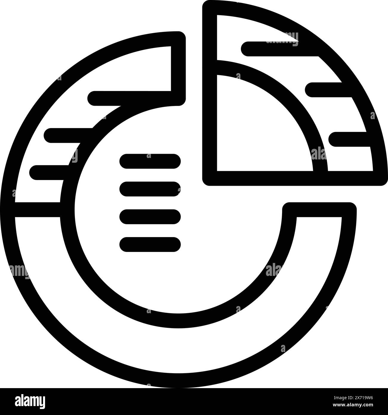 Vector illustration of a simple circular pie chart icon isolated on white background Stock ...