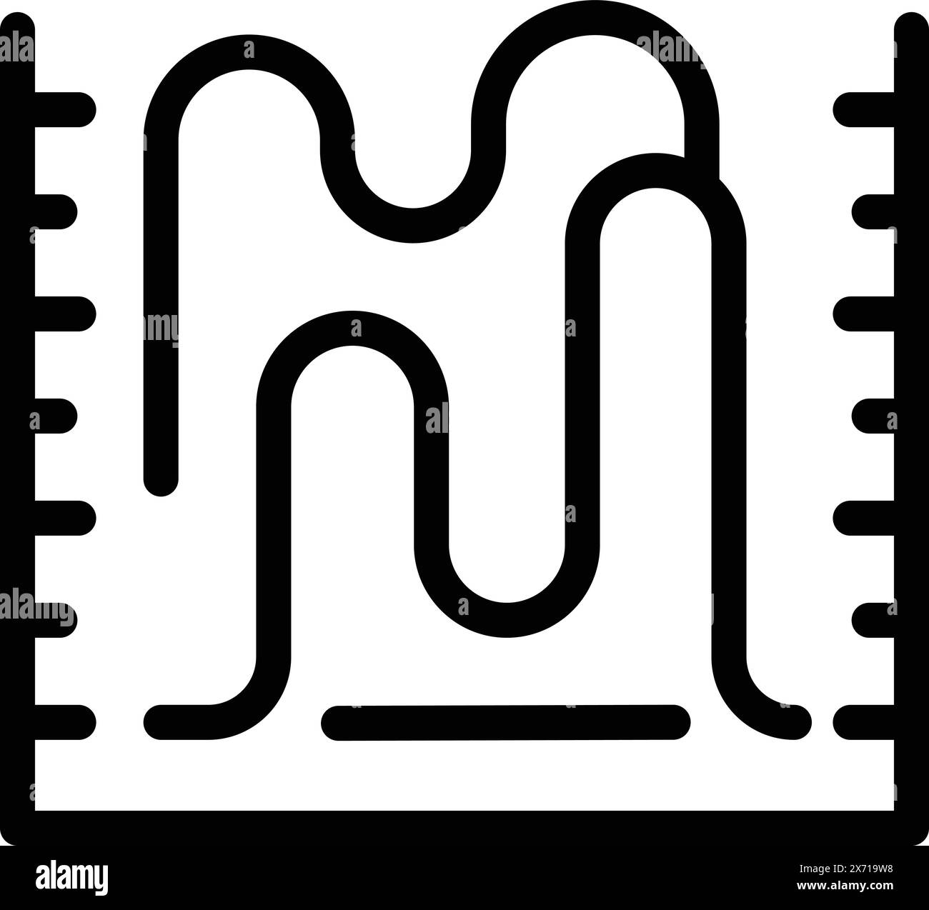 Curved shape flowing black lines Stock Vector Images - Alamy