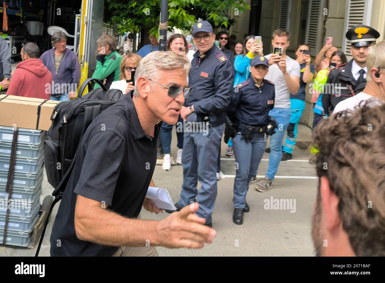 Italy, Tuscany region, Arezzo, May 17, 2024 : The actor George Clooney ...
