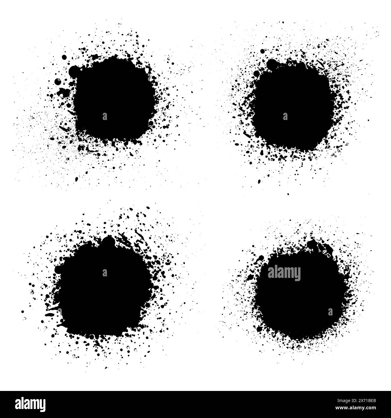 collection of black circular grunge spray paint backgrounds Stock ...