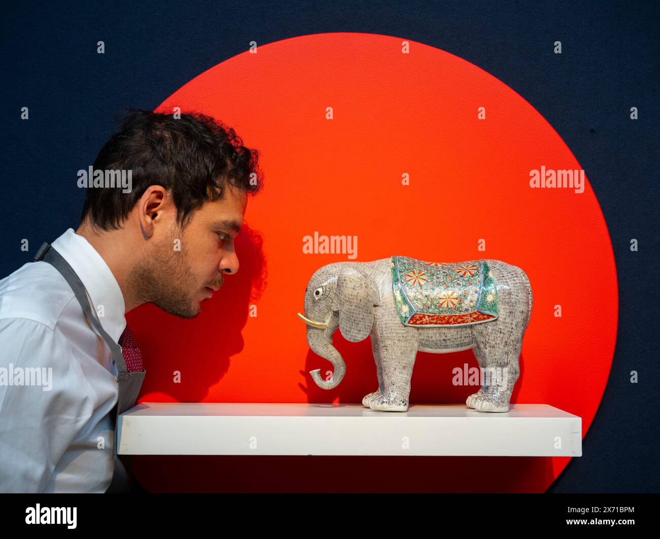 Rare and magnificent famille verde model of an elephant hi-res stock ...