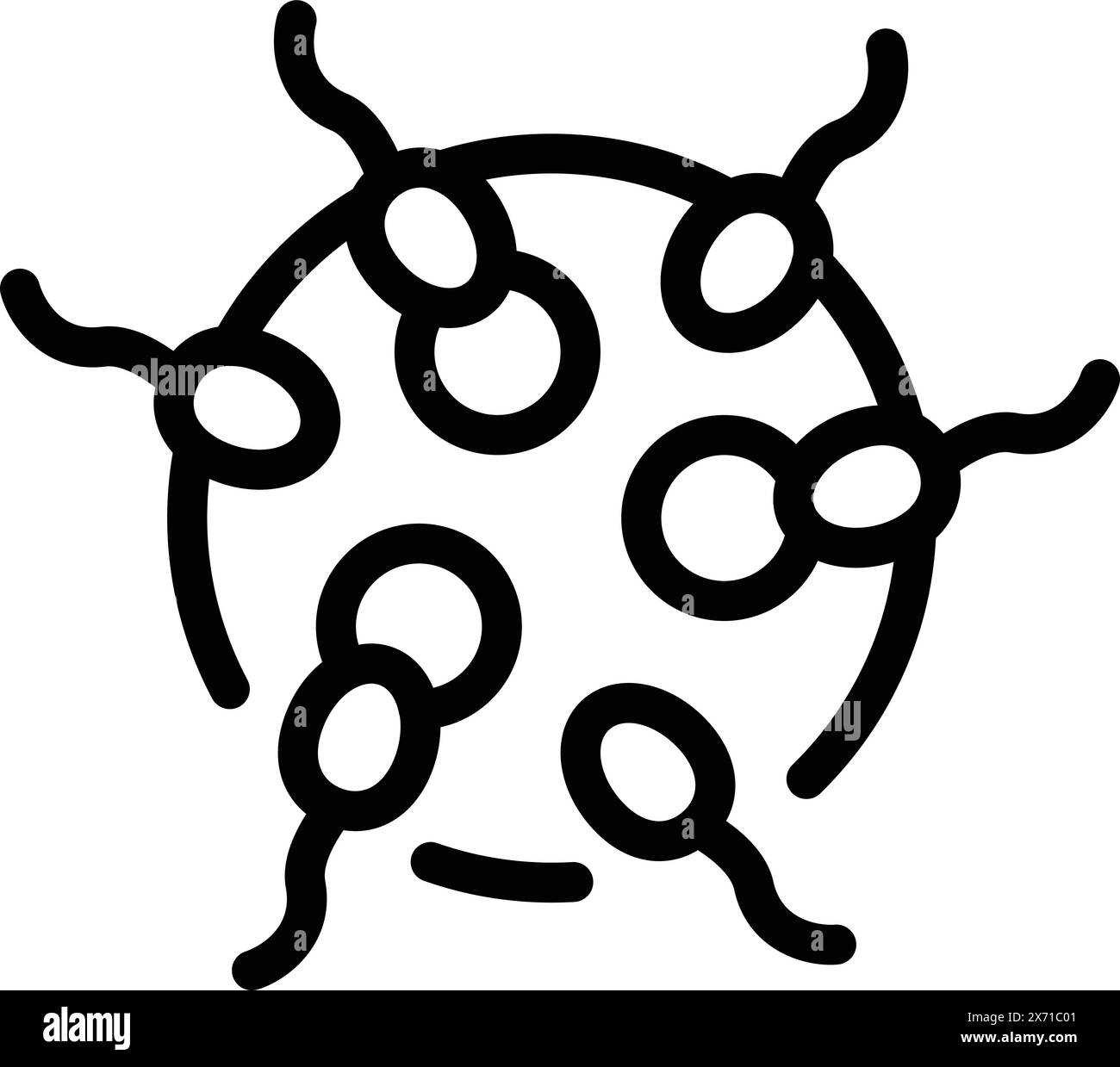 Vector cartoon illustration virus germ Black and White Stock Photos ...
