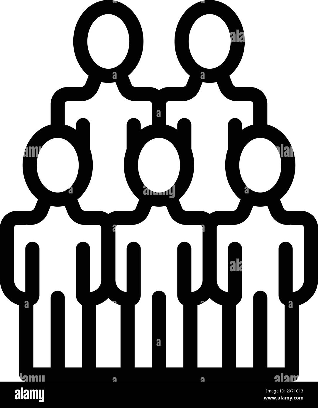 Abstract human pyramid icon representing teamwork. Unity. Symbolizing ...