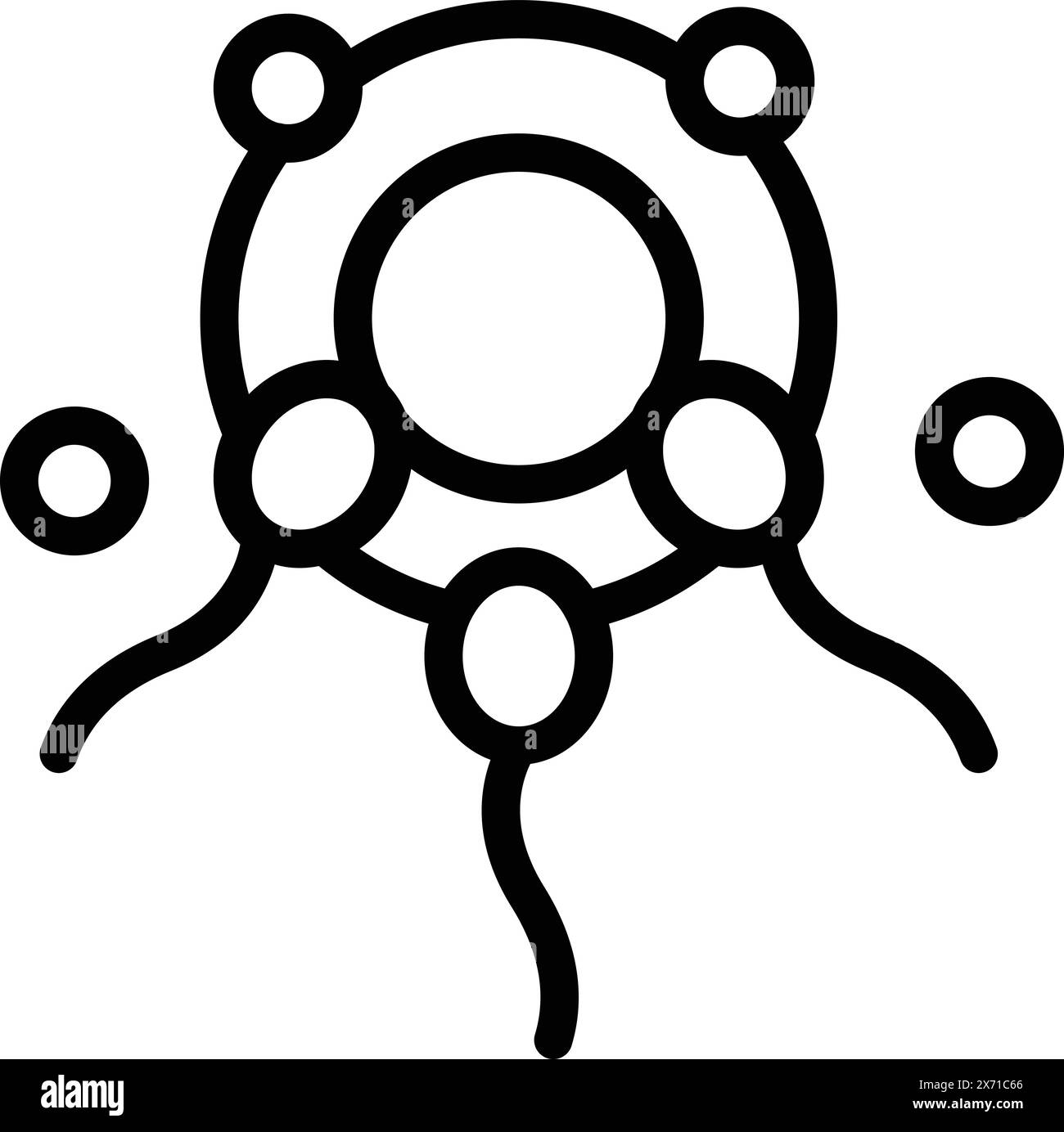Abstract Circular Network Icon In Minimalist Black And White Design Connected Nodes Simple