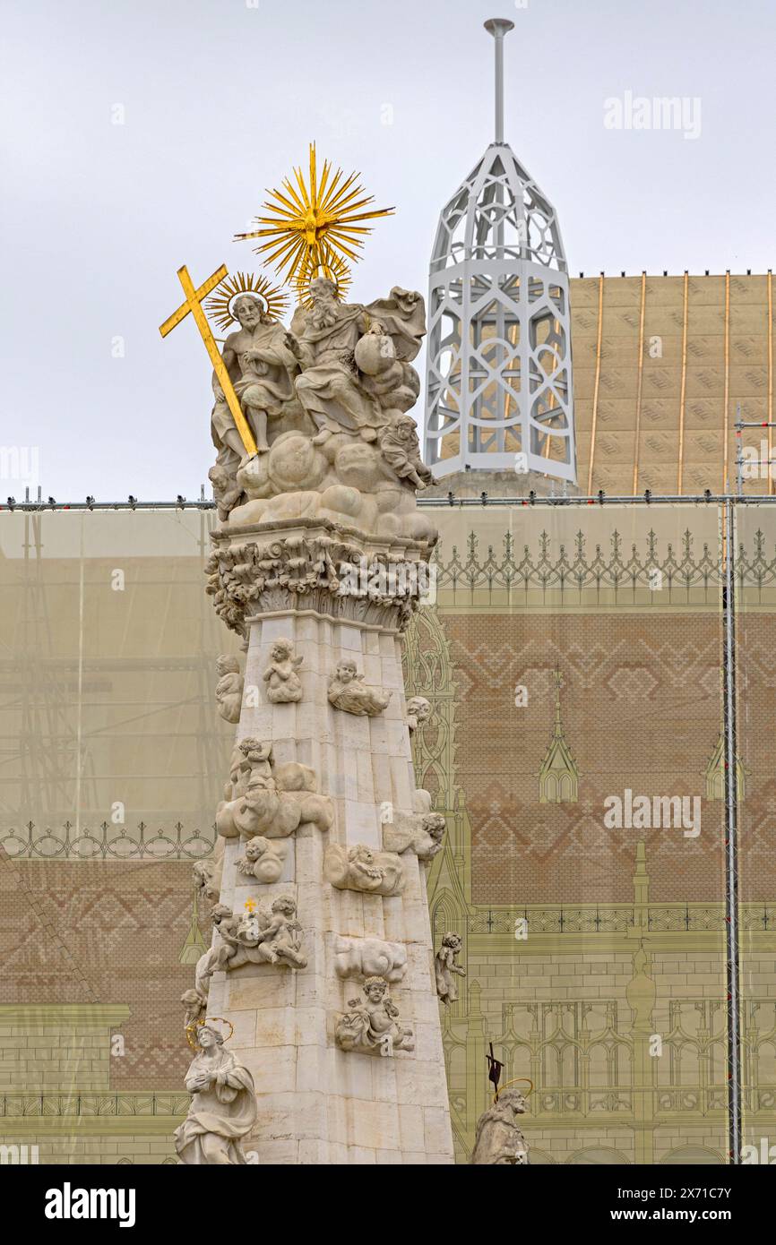 Budapest, Hungary - July 31, 2022: Holy Trinity Statue Historic ...