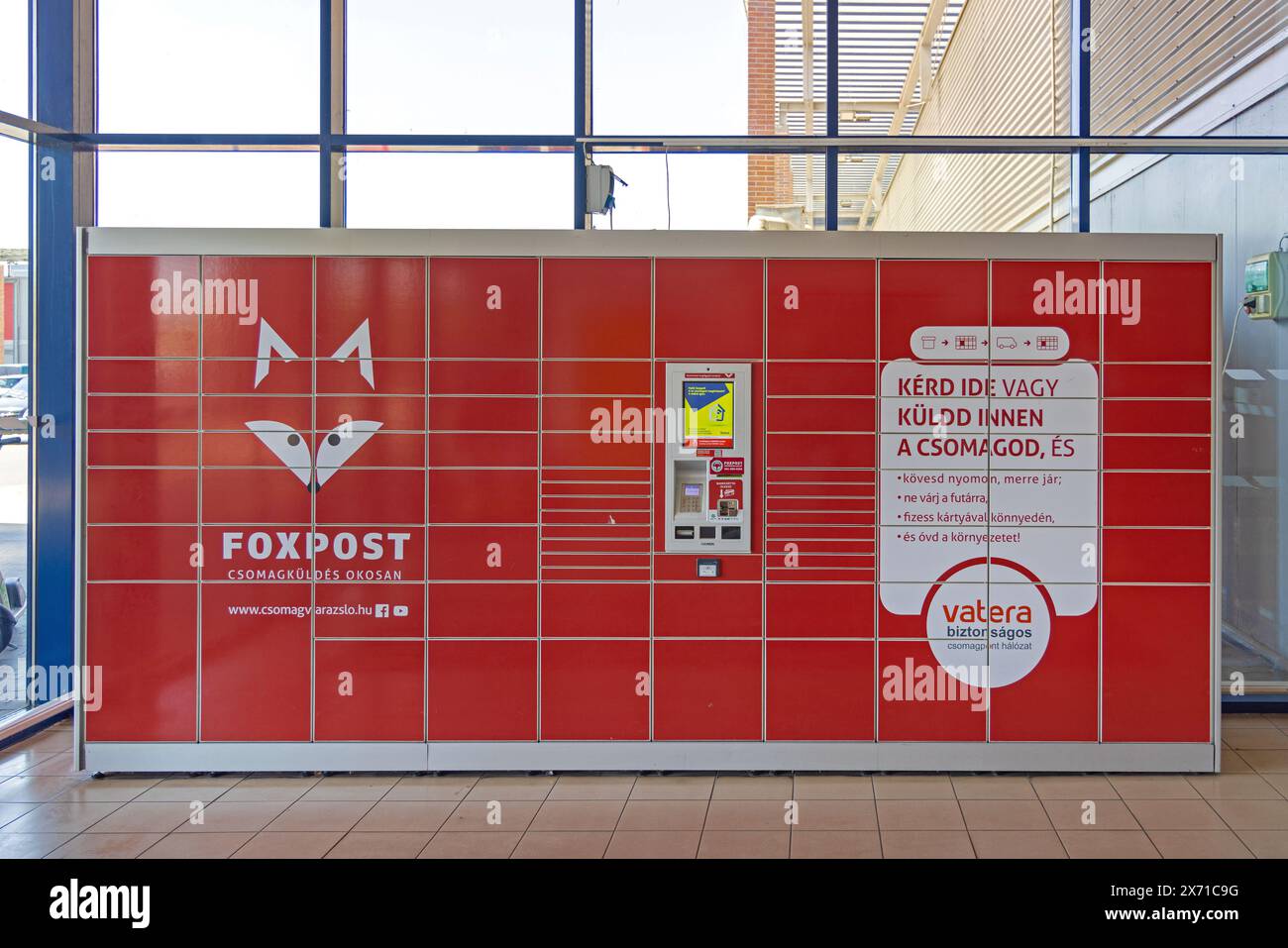 Szeged, Hungary - August 01, 2022: Big Locker Storage Boxes Fox Post ...