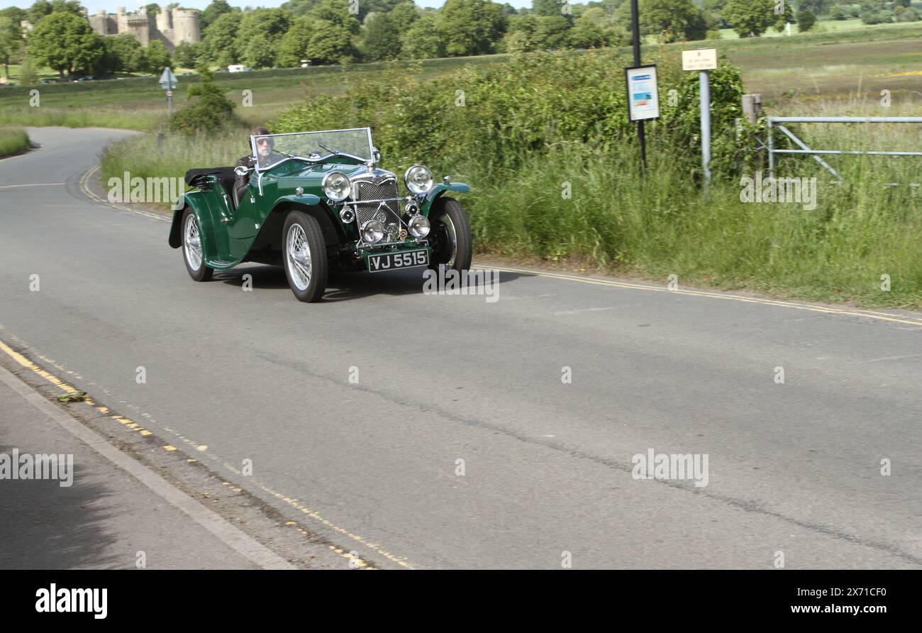 Classic Riley 16 convertible roadster Stock Photo - Alamy