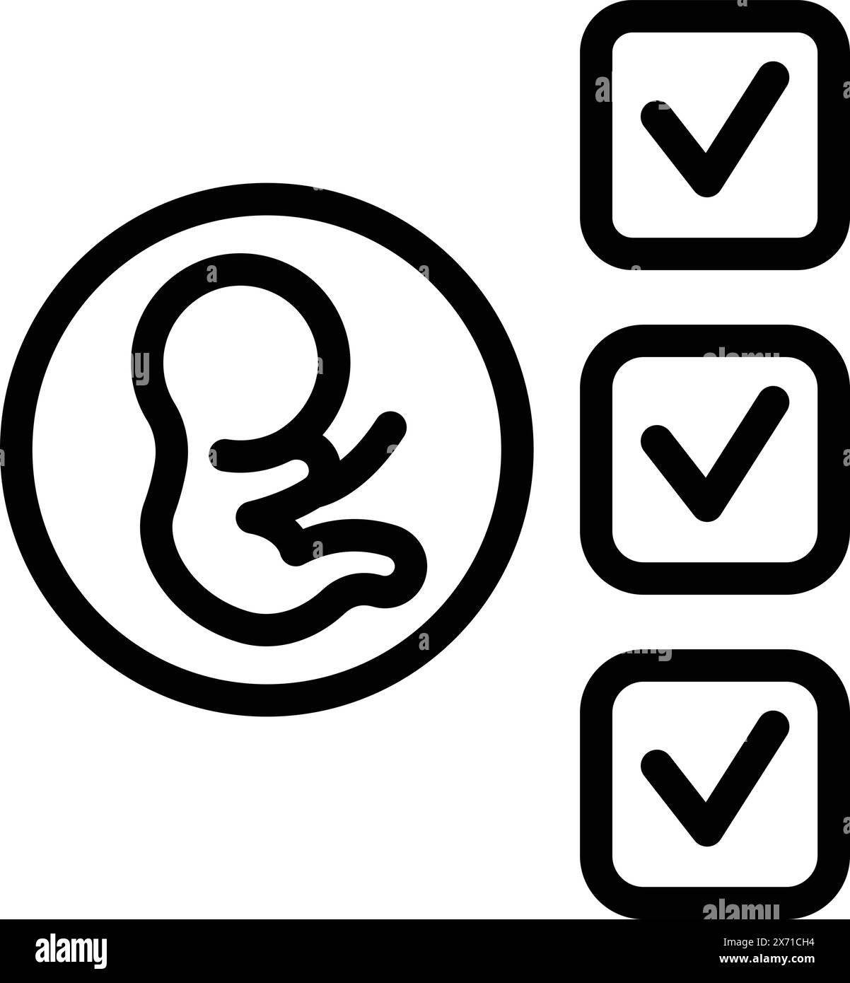 Pregnancy checklist icon for prenatal planning and maternal health care ...