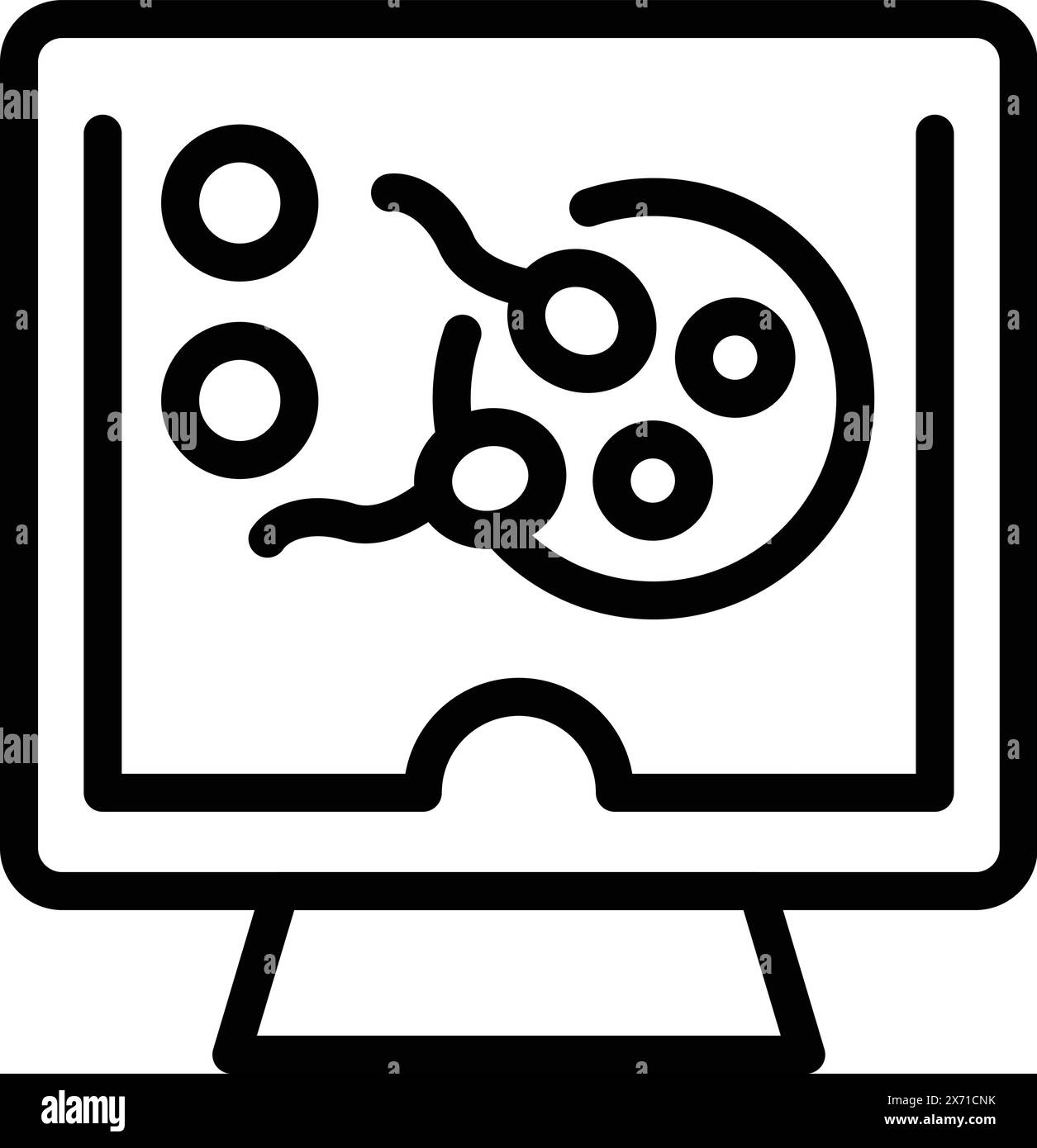 Black and white icon depicting a petri dish with bacterial culture ...