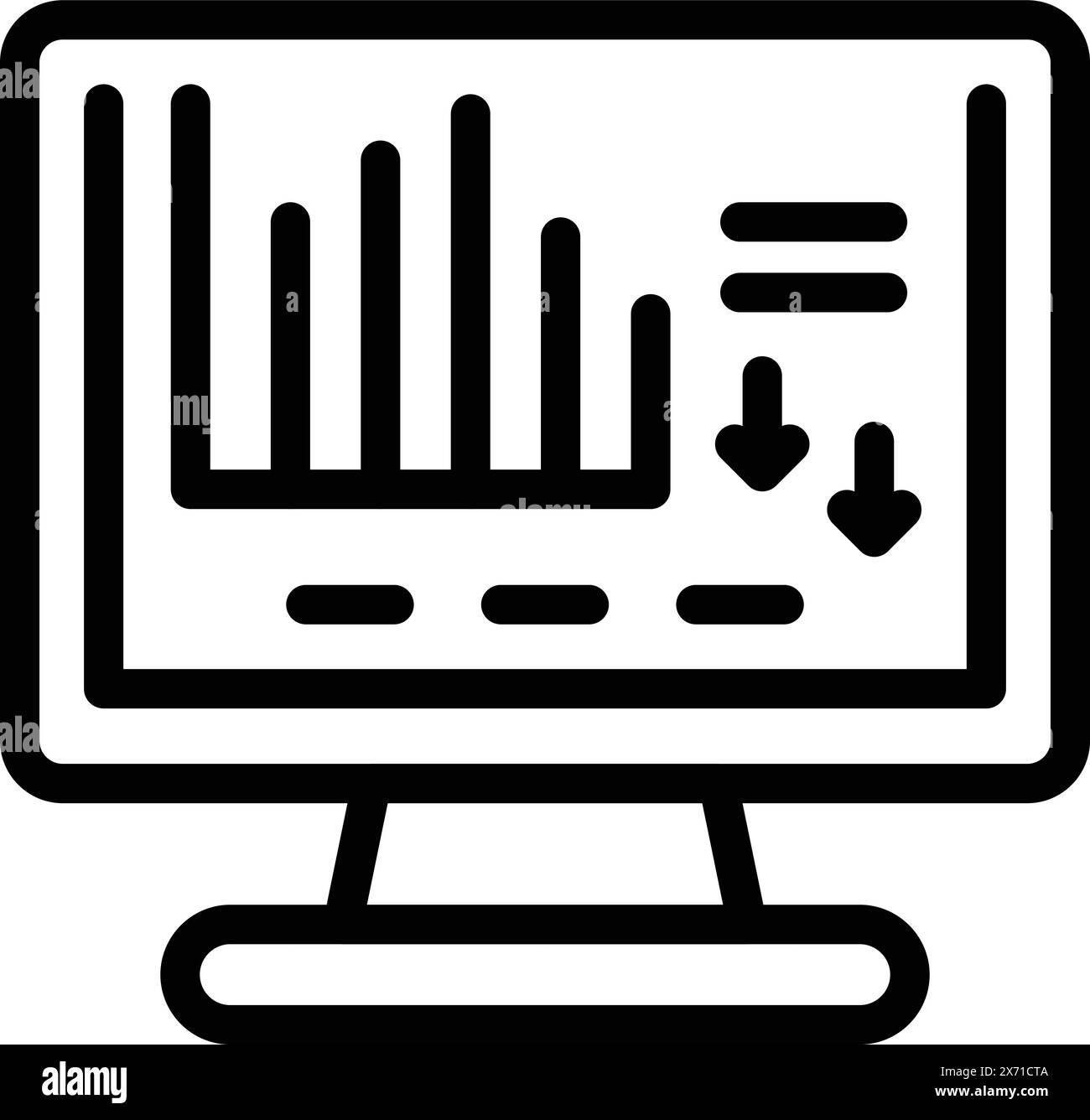 Business market breakdown icon outline vector. Economic failure. Failed ...