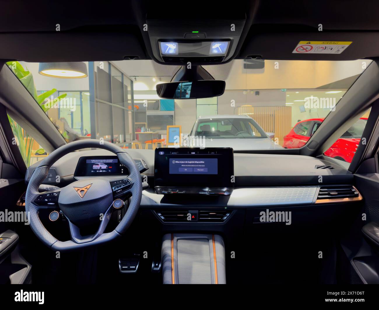 Paris, France - Feb 7, 2024: A Seat Cupra undergoes firmware ...