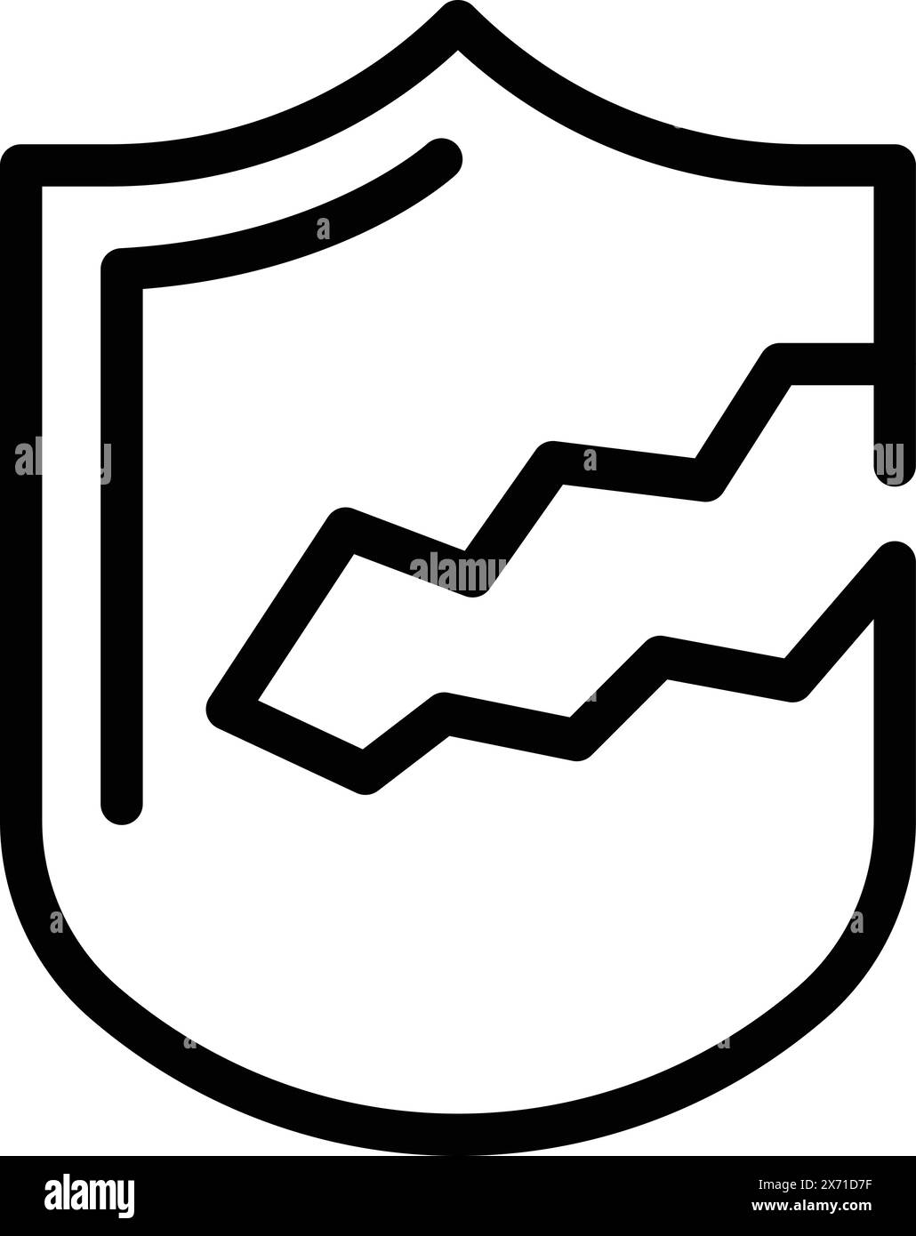 Crashed startup protection icon outline vector. Safeguarding failure ...