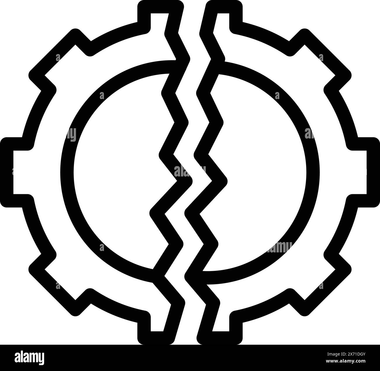 Disrupted startup project icon outline vector. Business collapse ...