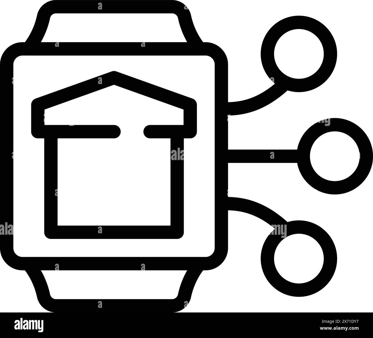 Watch smart home icon outline vector. Wireless house control. Innovative modern technology Stock ...