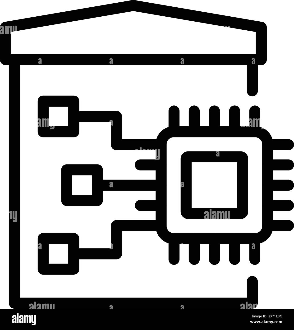 Smart home integration icon outline vector. House intelligent system ... Smart home integration icon outline vector. House intelligent system ...