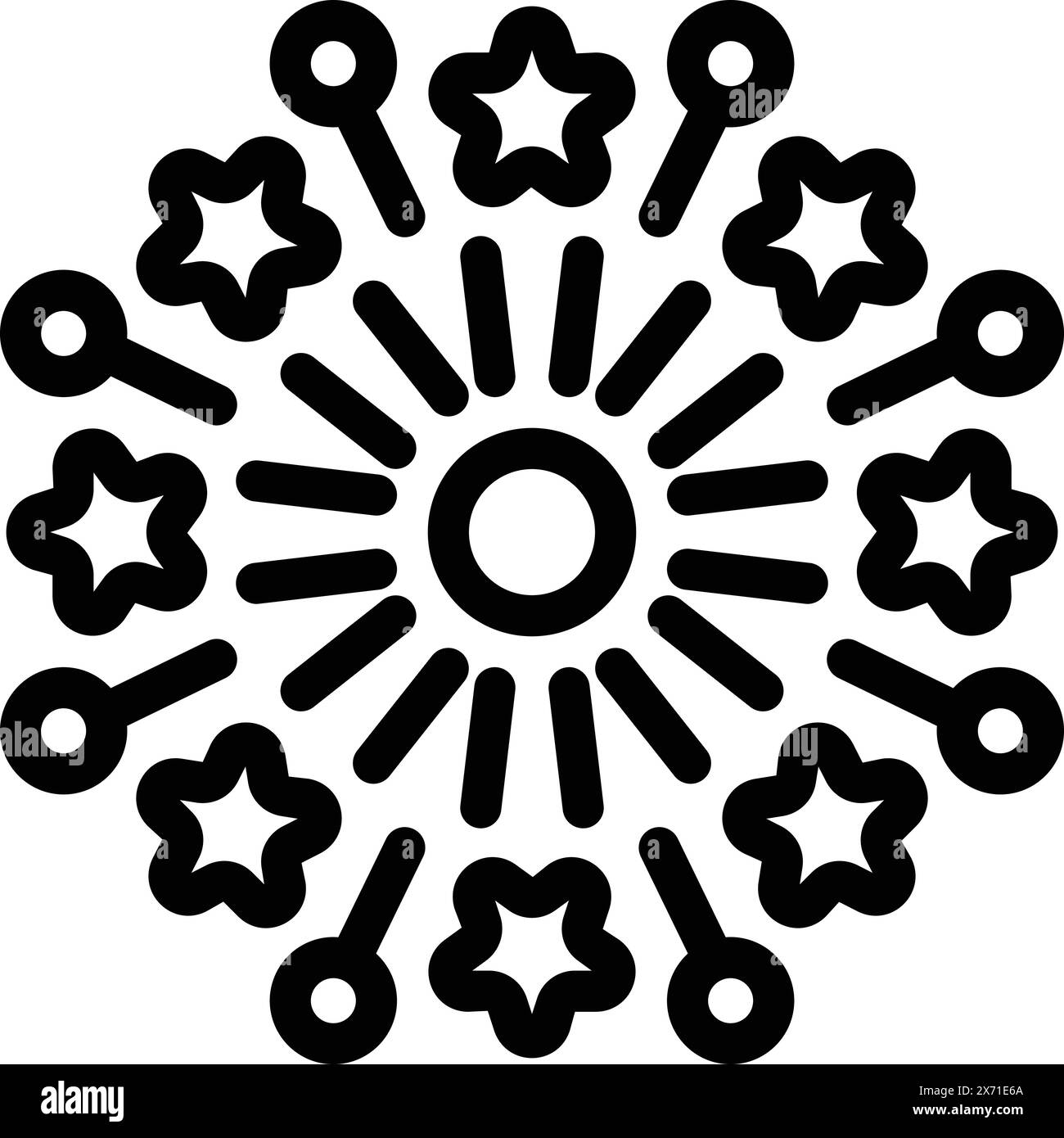 Black and white graphic of a symmetrical circular pattern featuring ...