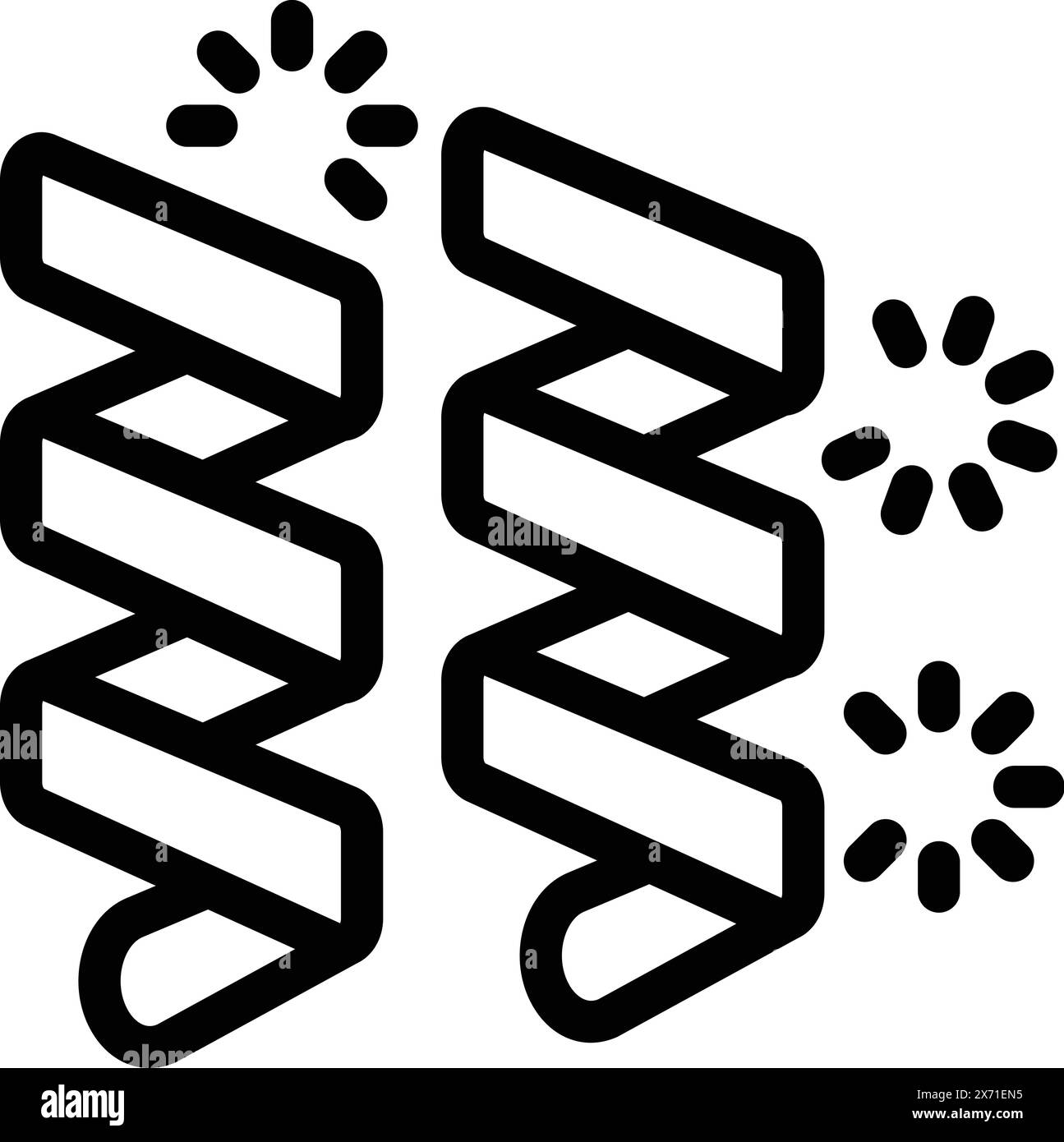 Iconic image of festive party streamers in a bold black and white ...