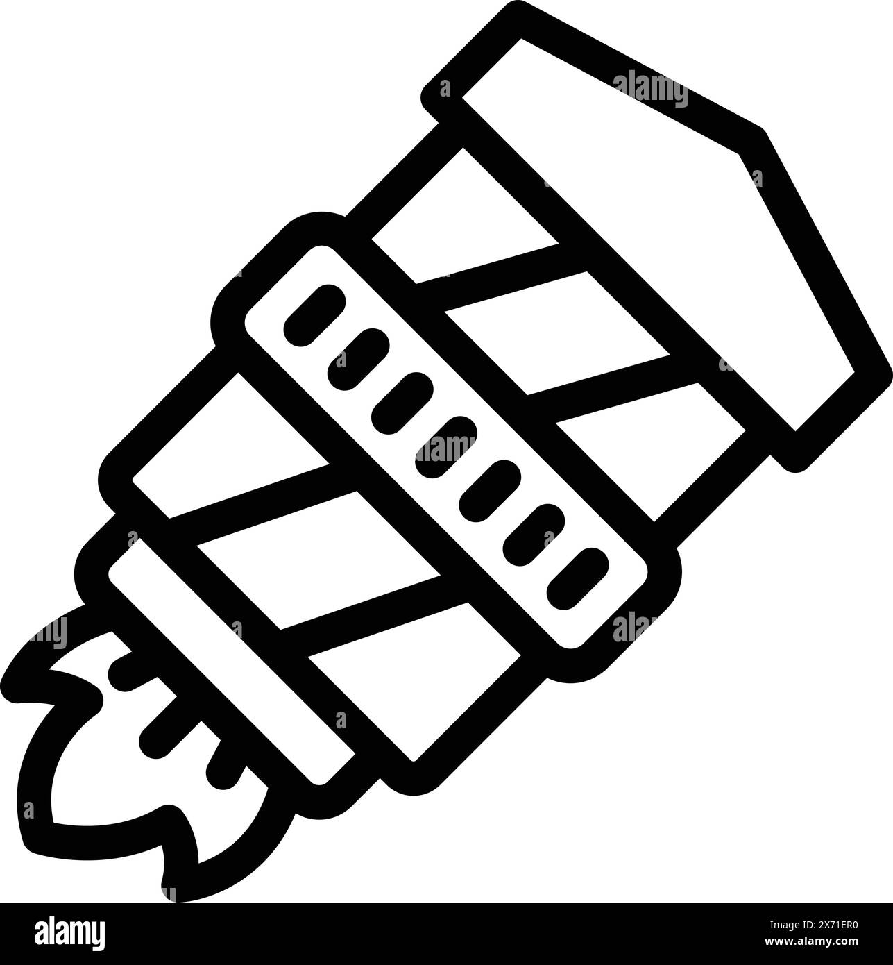 Simplified line drawing of a rocket in flight, ideal for logos and ...