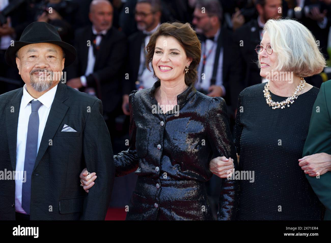 Cannes, France. 16th May, 2024. Rithy Panh and Irene Jacob attends ...