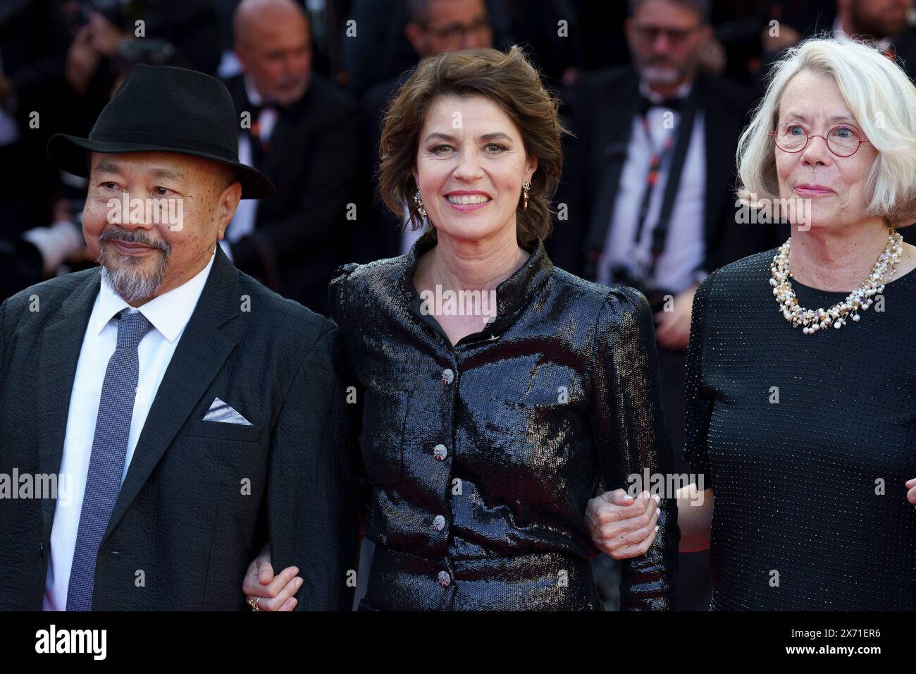 Cannes, France. 16th May, 2024. Rithy Panh and Irene Jacob attends ...