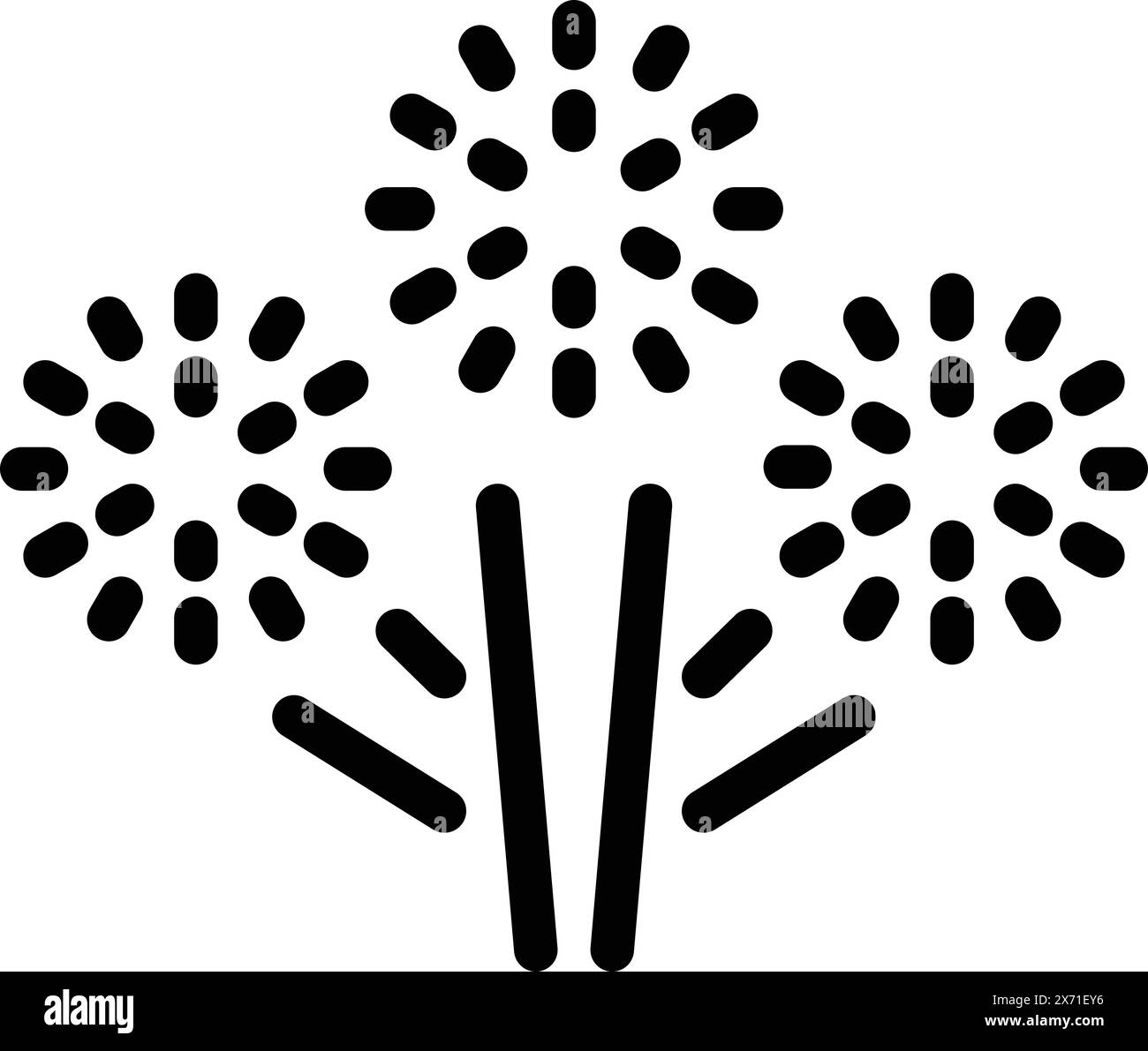 Simplified firework explosion icon in monochrome, suitable for ...
