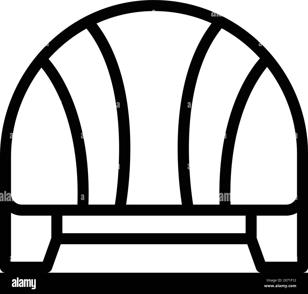 Simple line art illustration of an igloo, isolated on white, suitable ...