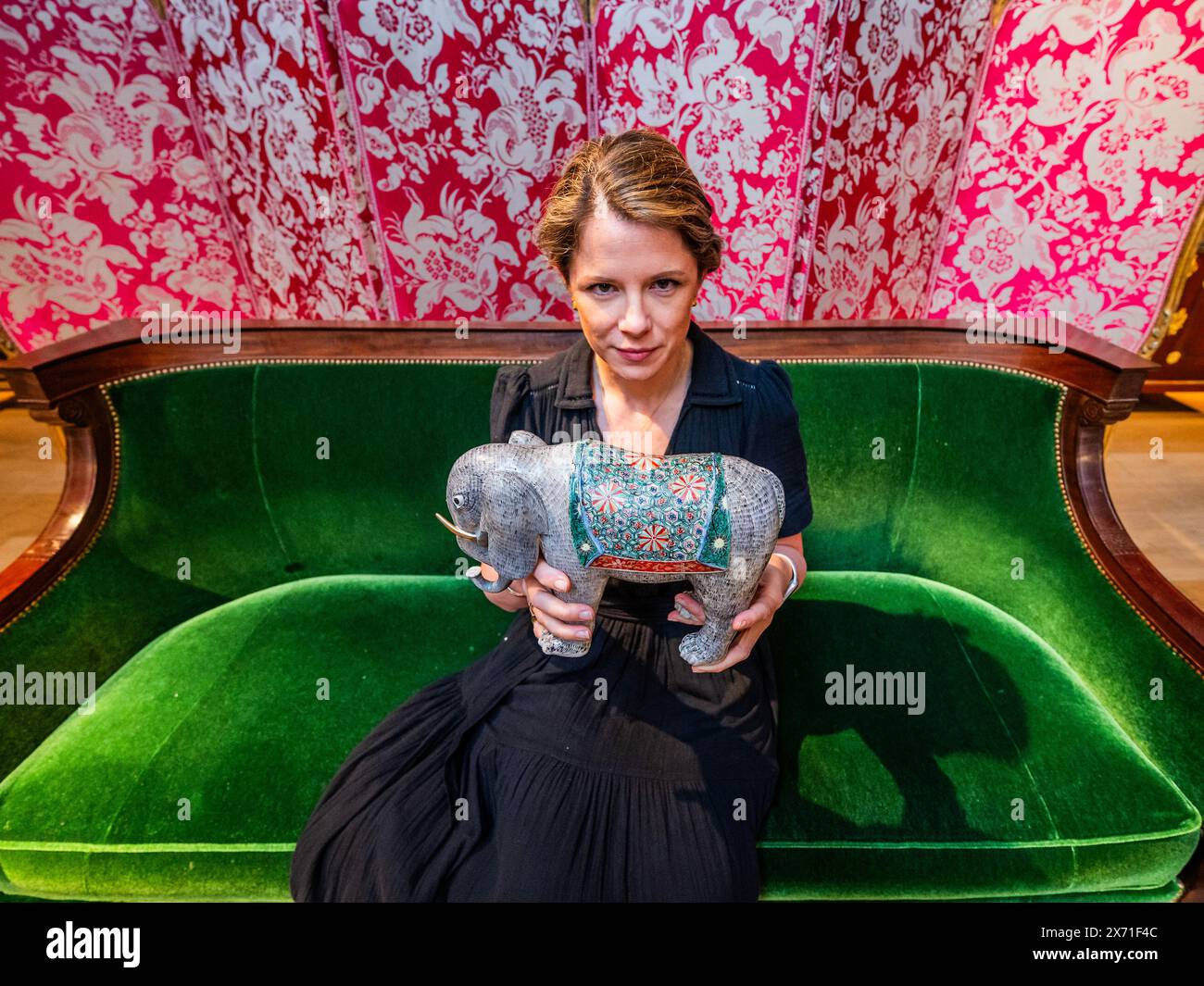 London, UK. 17th May, 2024. A famille verte model of an Elephant, Qing Dynasty, Kanxi Period ...