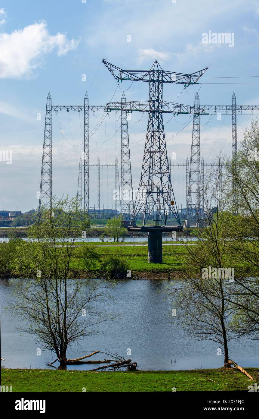 View of the floodplains of the river Waal near Nijmegen, The ...