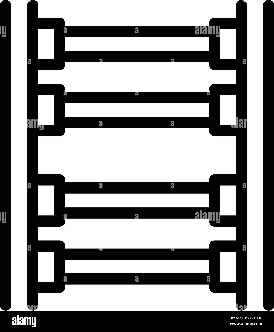 Simple vector illustration of a ladder, isolated on a white background ...