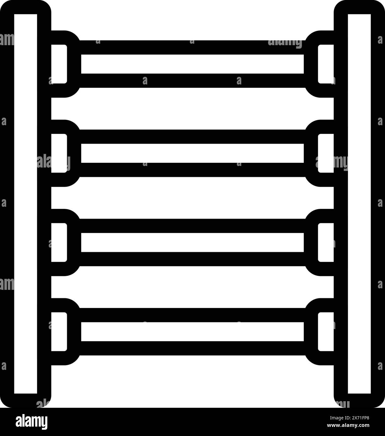 Clean, black line drawing of a simple ladder for various uses Stock ...