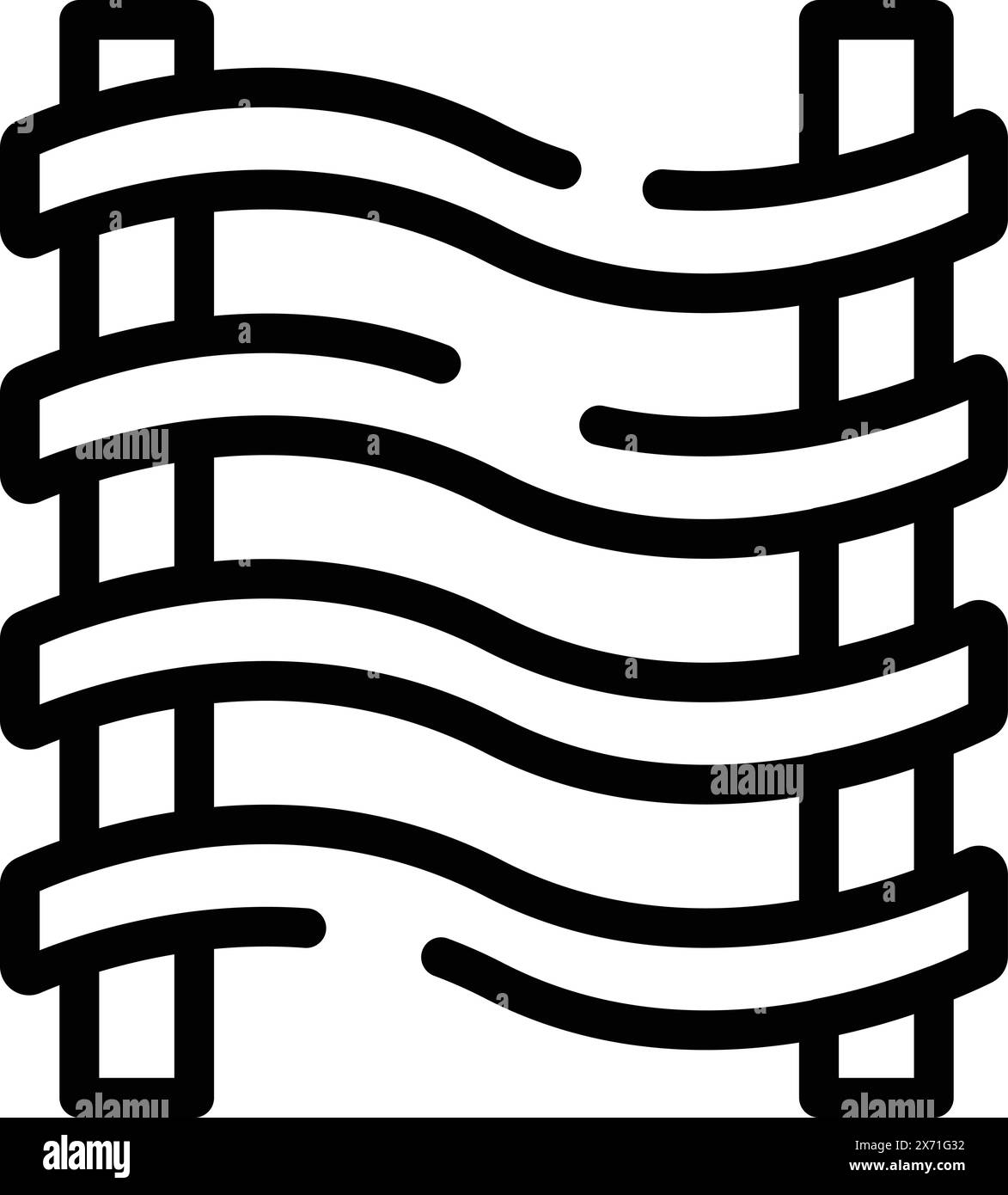 Stylized black and white icon representing railroad or train tracks ...