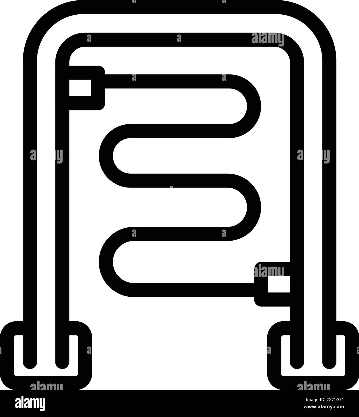 Black and white vector image of a simplified queue barrier outline ...