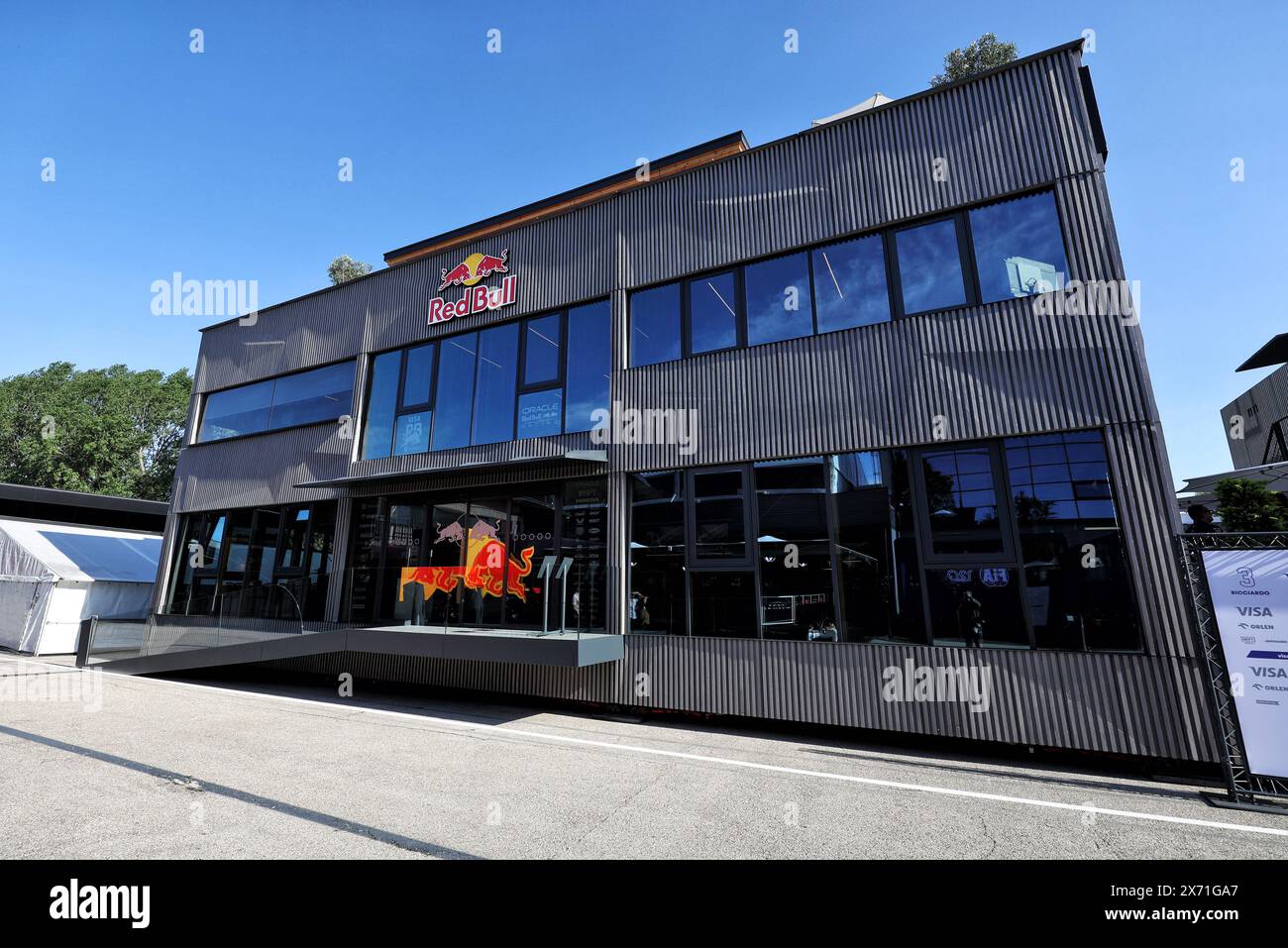 Imola, Italy. 17th May, 2024. Red Bull Energy Station in the paddock ...