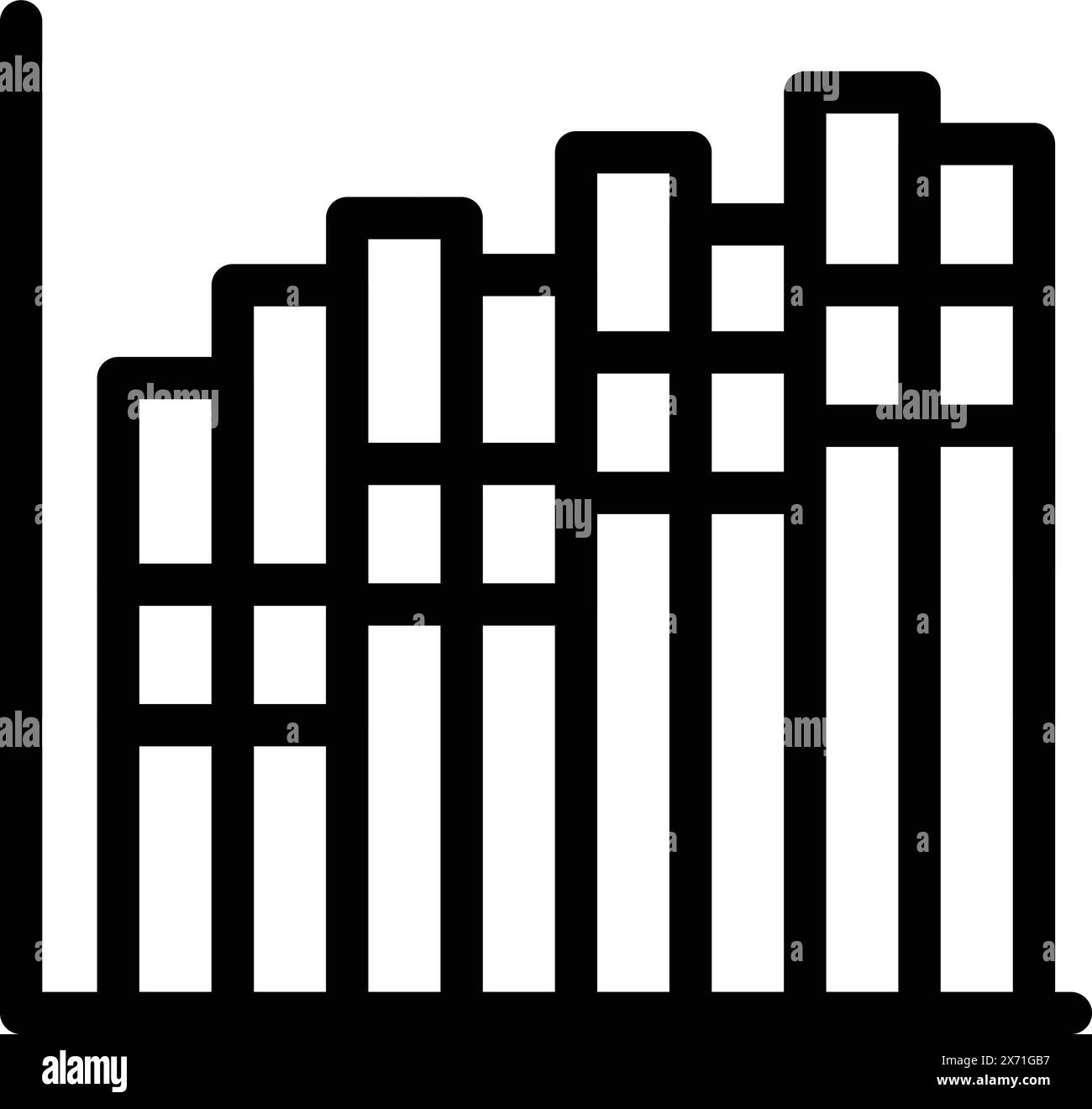 Vector silhouette icon of urban growth graph chart with city skyline in ...