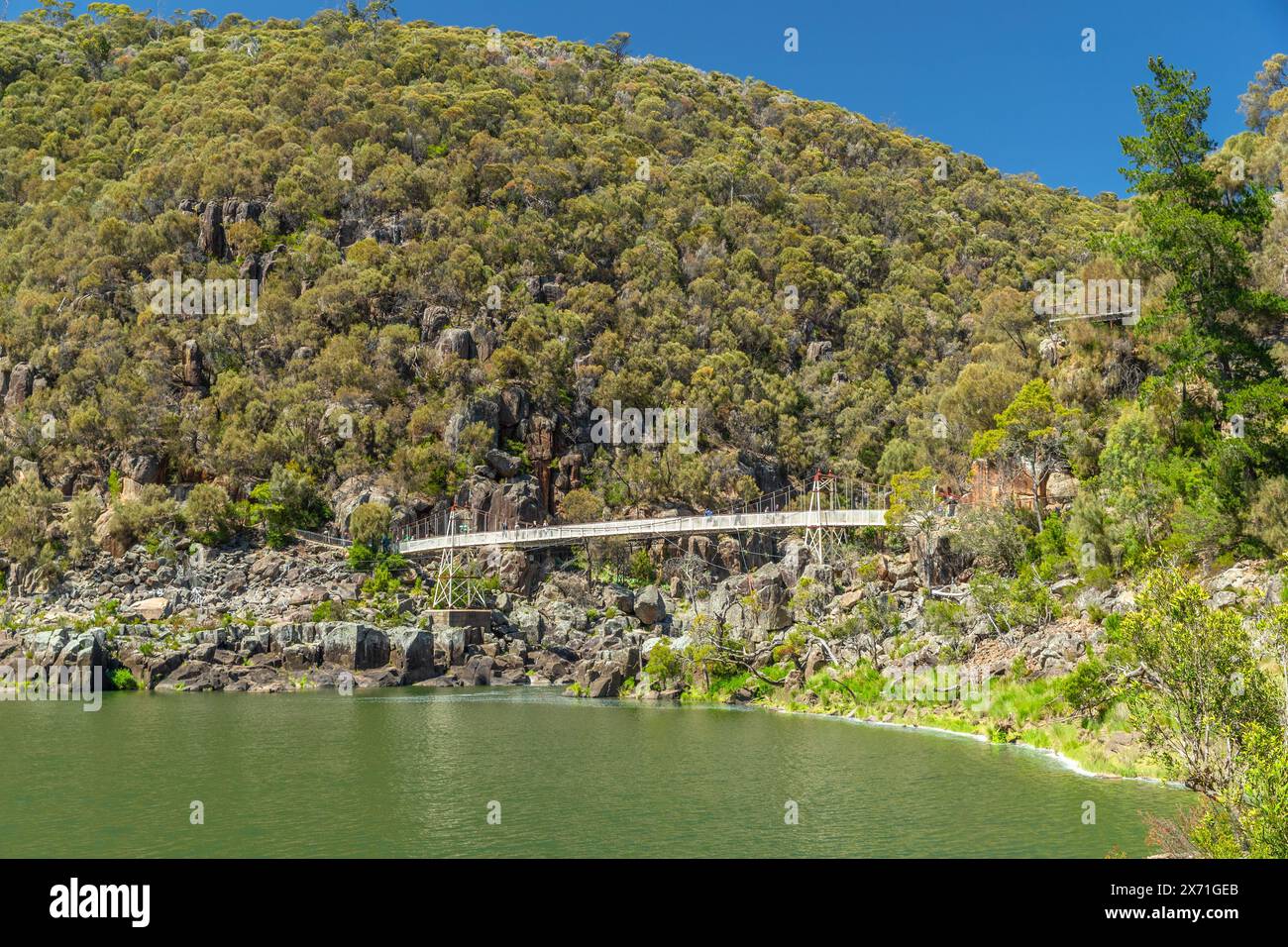 Cataract Gorge in Launceston, Tasmania, Australia. Some of the park's ...