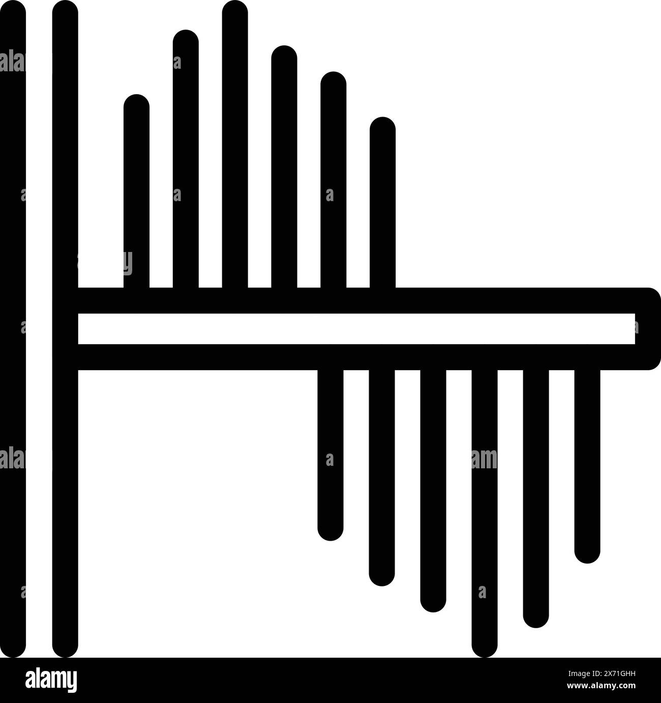 Minimalist design of black vertical and horizontal lines forming a ...