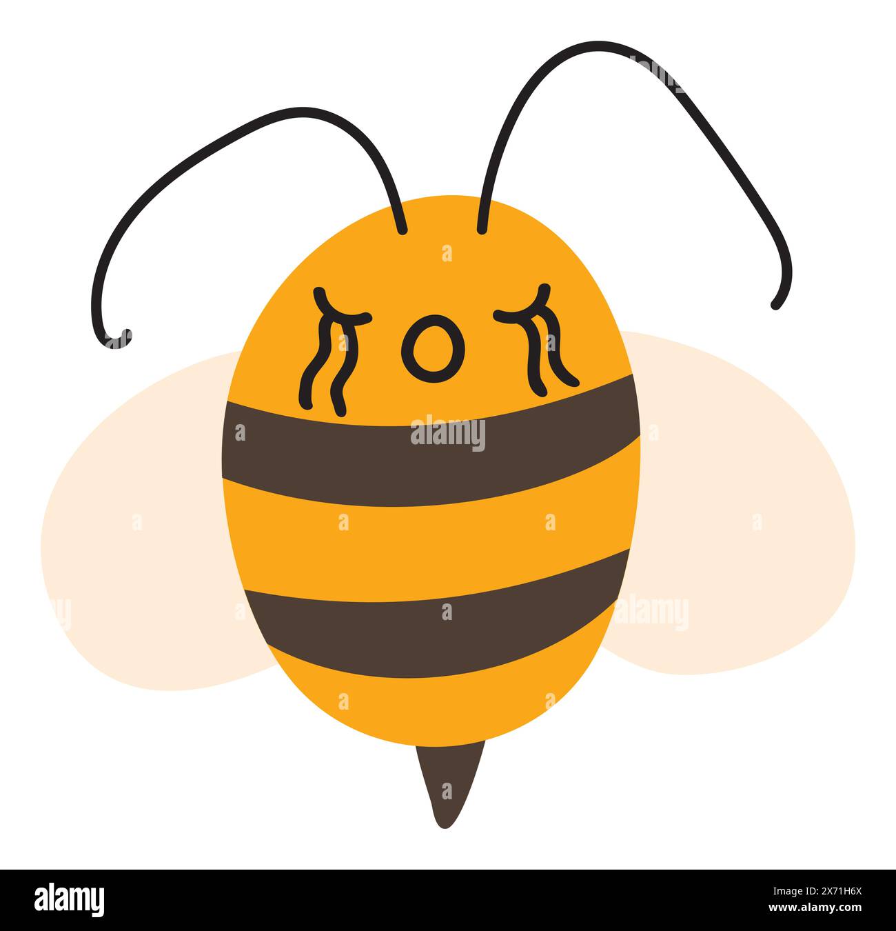 Fly frustrated Bee Emoji Icon. Cute kid character. Object summer Symbol ...